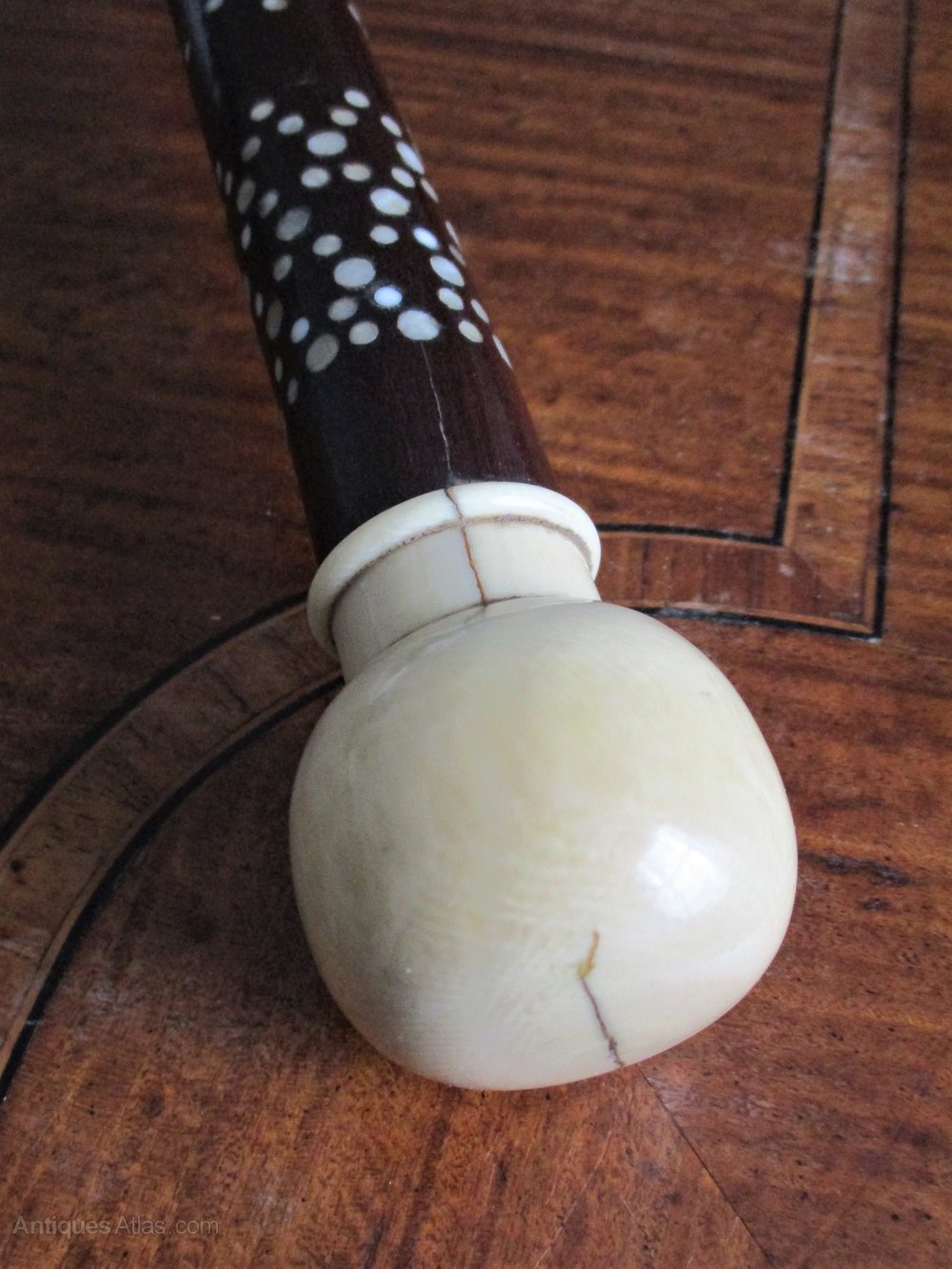 Antiques Atlas - Ebony, Ivory, Bone Walking Cane