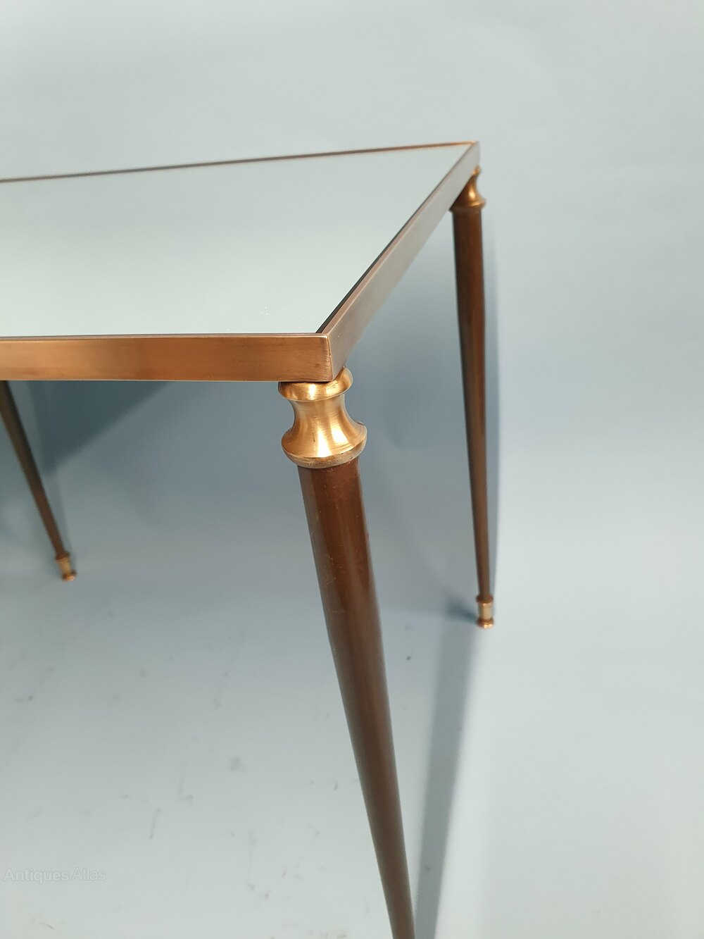 Antiques Atlas - French Nest Of Three Brass Tables Mirrored Tops ...