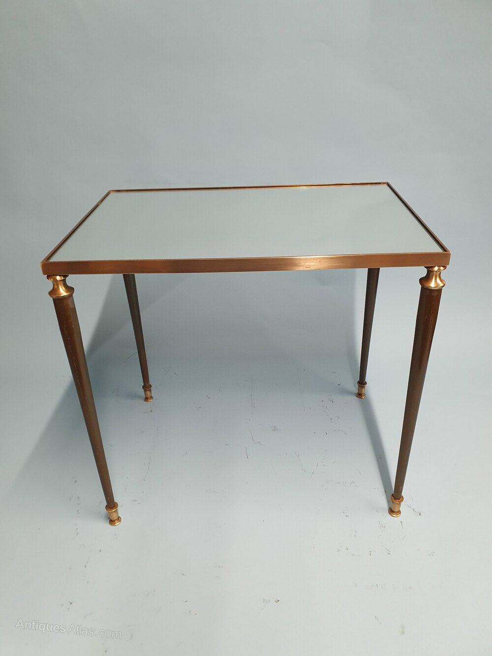 Antiques Atlas - French Nest Of Three Brass Tables Mirrored Tops ...