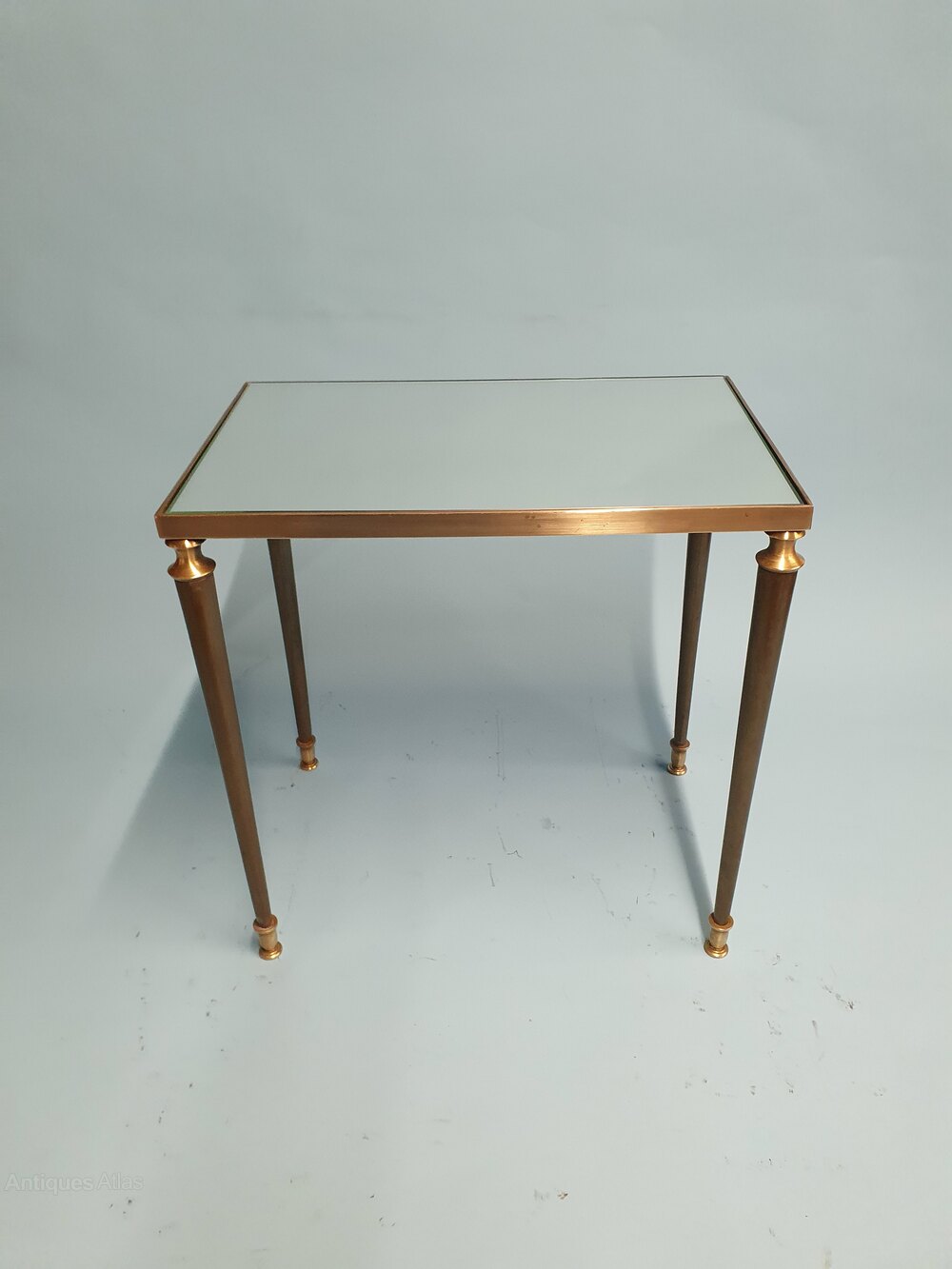 Antiques Atlas - French Nest Of Three Brass Tables Mirrored Tops ...