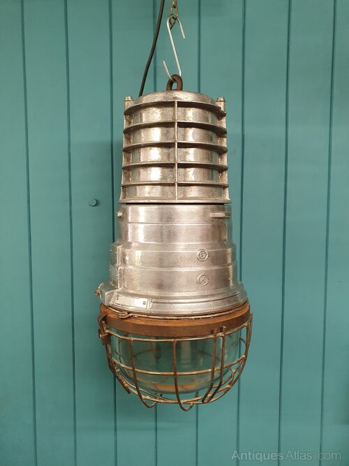 Antiques Atlas - Large Polish Industrial Light In Aluminium as1260a164 ...