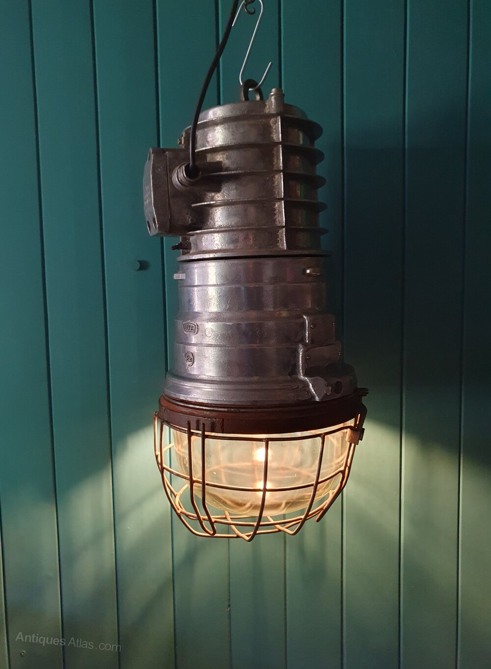 Antiques Atlas - Large Polish Industrial Light In Aluminium as1260a164 ...