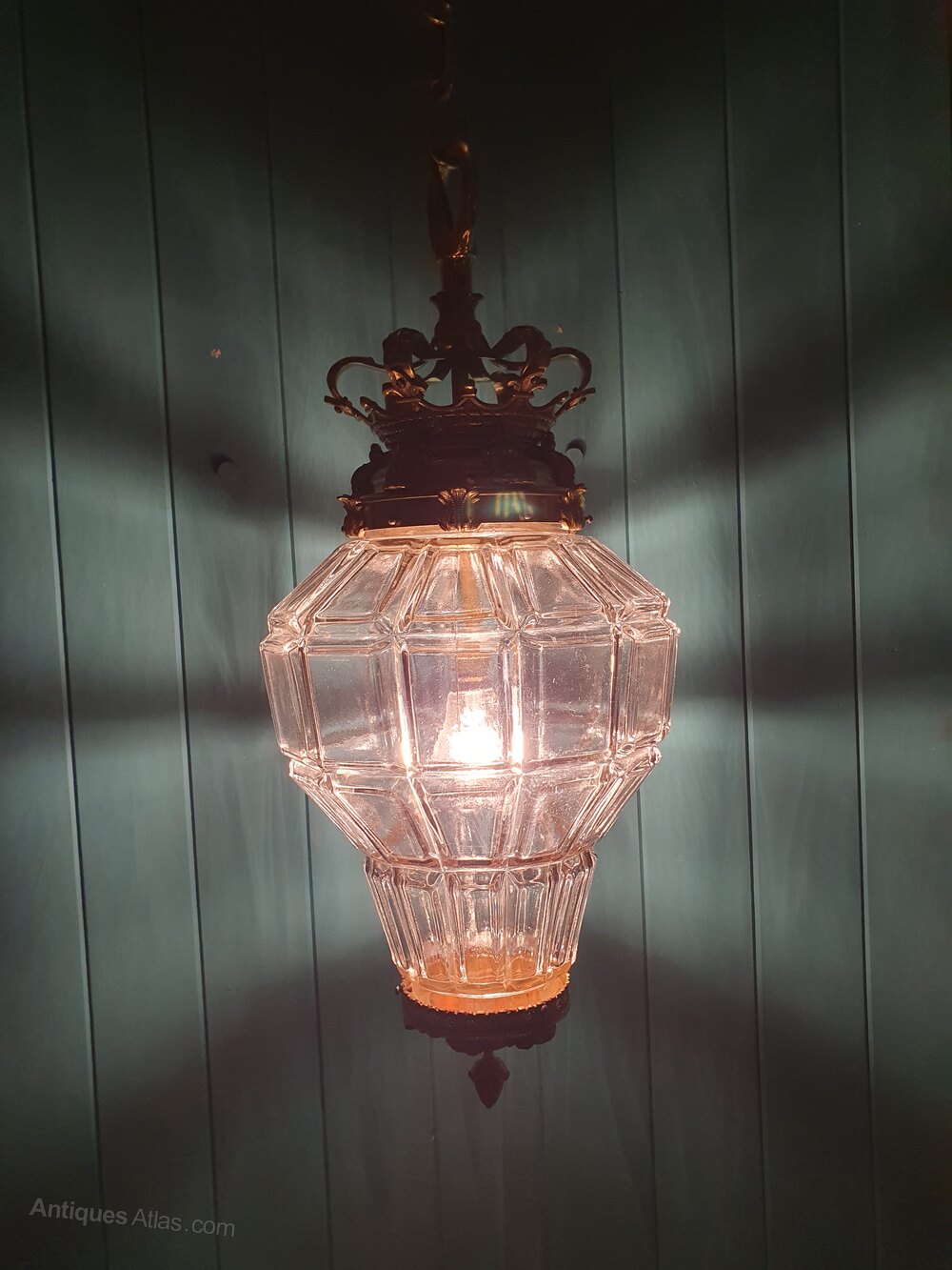 Antiques Atlas - Large Dodecagon Antique Brass Hall Lantern 12 ...