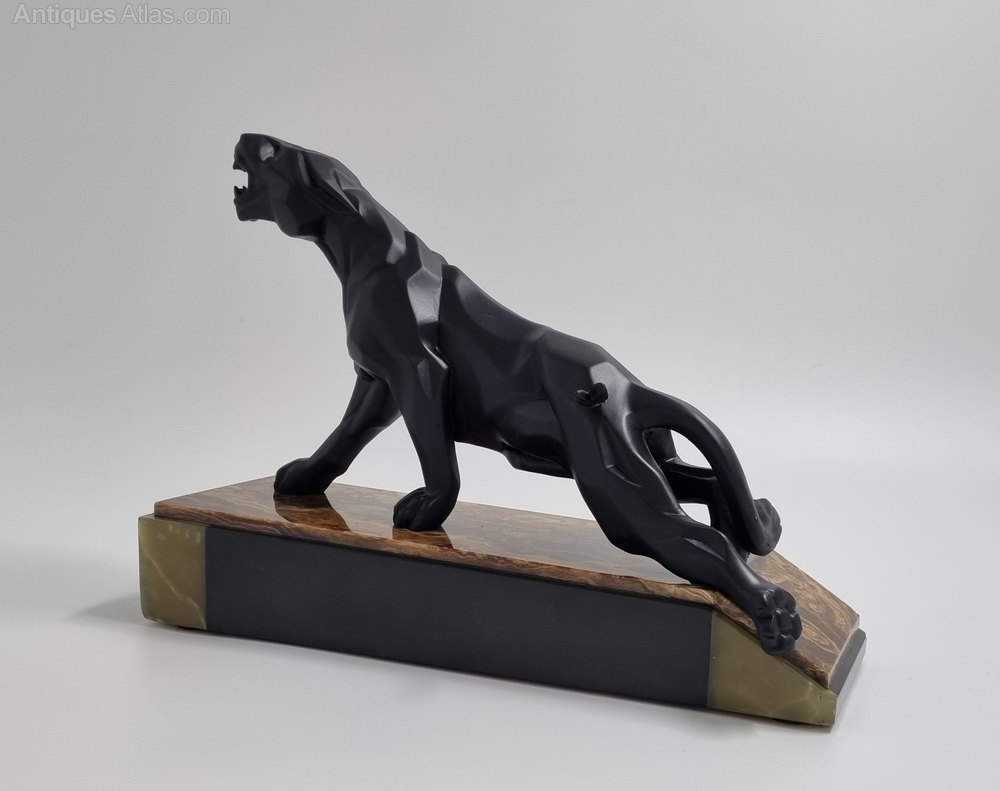 Antiques Atlas - Art Deco Sculpture / Cubist Panther By A Notari