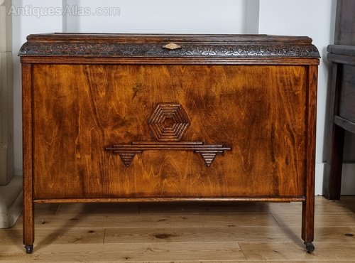 Art Deco Walnut Storage Chest - C 1930 - Antiques Atlas