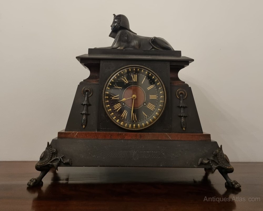 Antiques Atlas - Egyptian Revival Clock - Late 19th Century