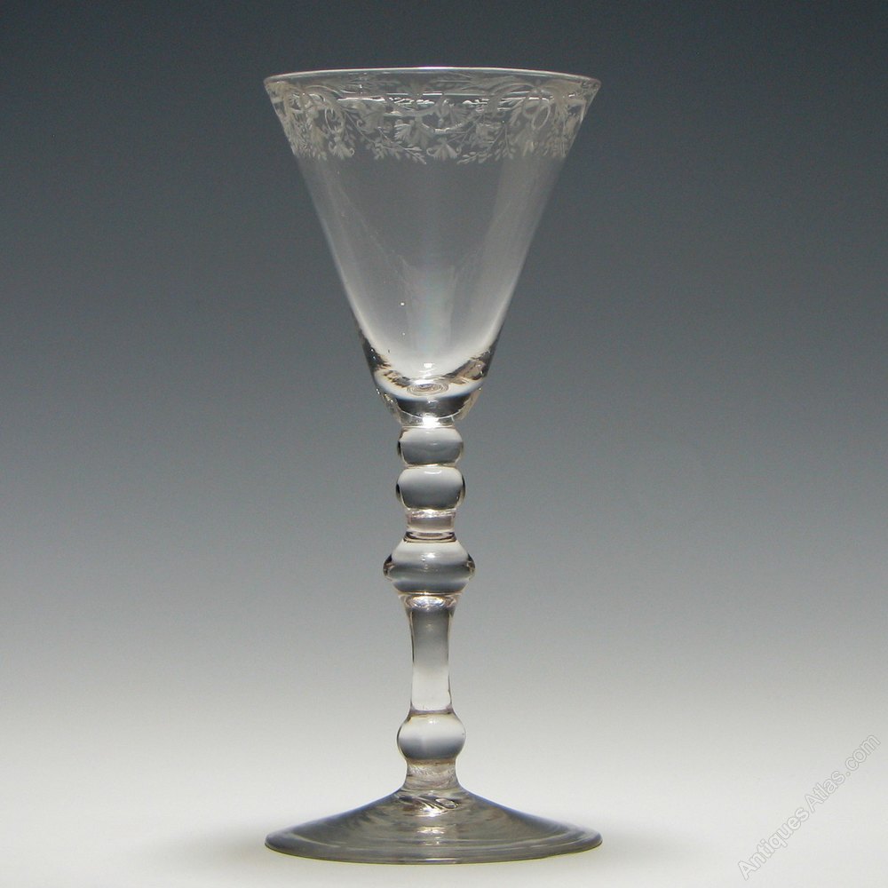 Antiques Atlas - Engraved Newcastle Light Baluster C1750