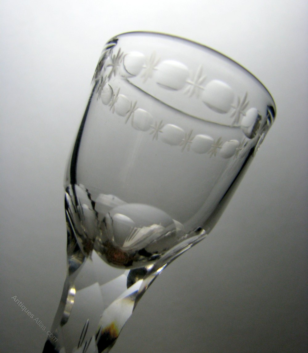 Antiques Atlas - Georgian Facet Cut Dram Glass C1780