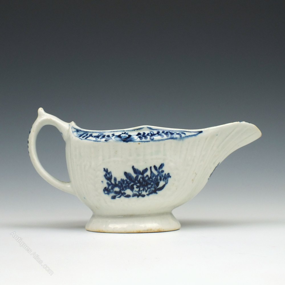 Antiques Atlas - Lowestoft Natural Sprays Pattern Sauce Boat