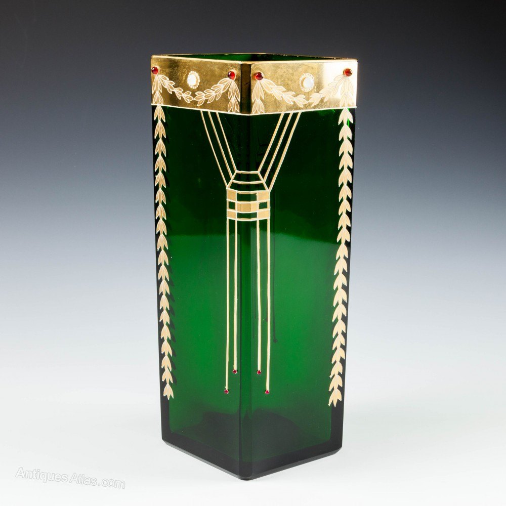 Antiques Atlas Riedel Glass Vase With Applied Beads C 1900