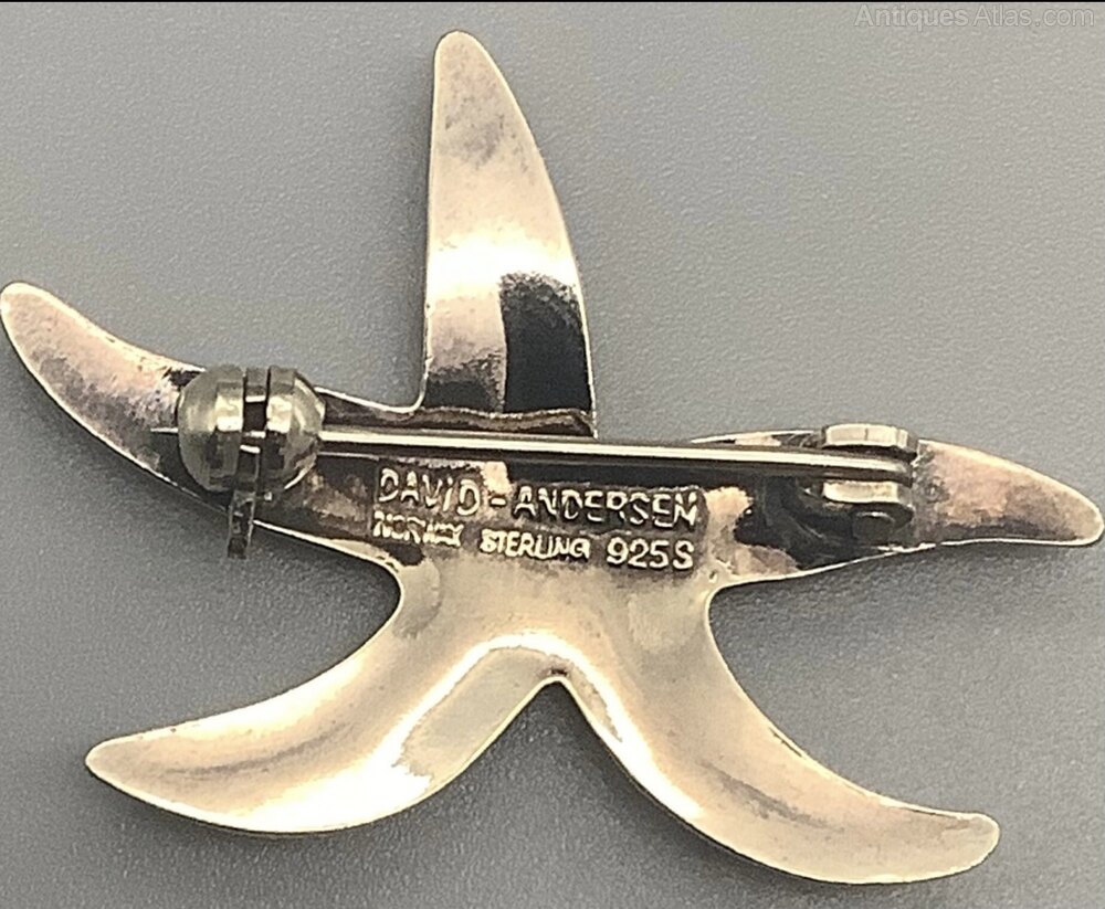 Antiques Atlas - David Andersen Enamel Starfish Brooch