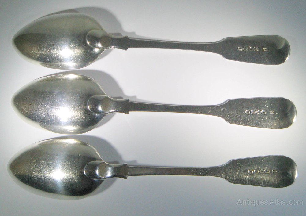 Antiques Atlas - Set Of Three Victorian Silver Serving Spoons