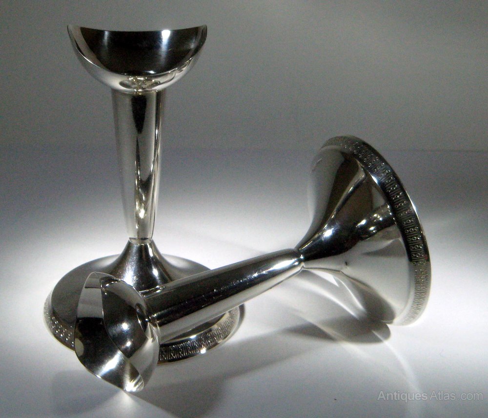 Antiques Atlas - Pair Of Vintage Swedish Silver Candlesticks, 1962