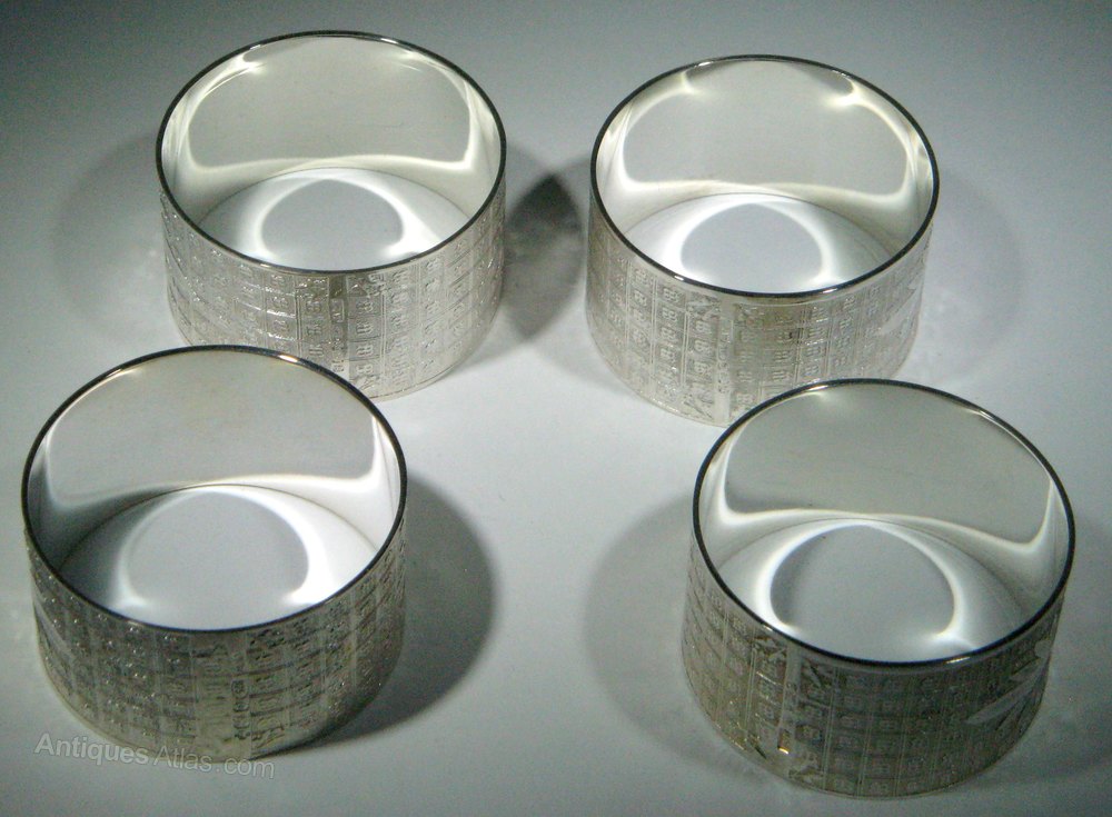 Antiques Atlas - Set Of 4 Vintage Silver Napkin Rings, Cased