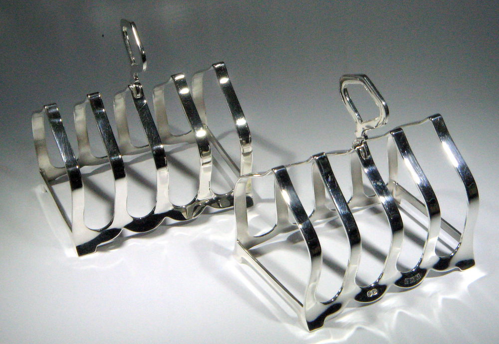 Antiques Atlas - Pair Of Vintage Silver Toast Racks, Original Case