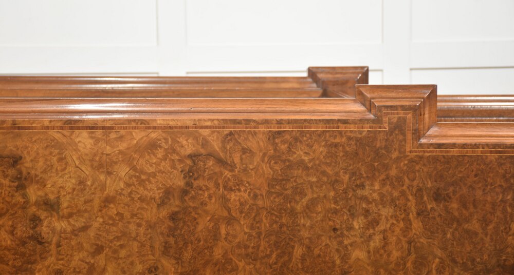 Burr Walnut Breakfront Open Bookcase as135a5802 - Antiques Atlas