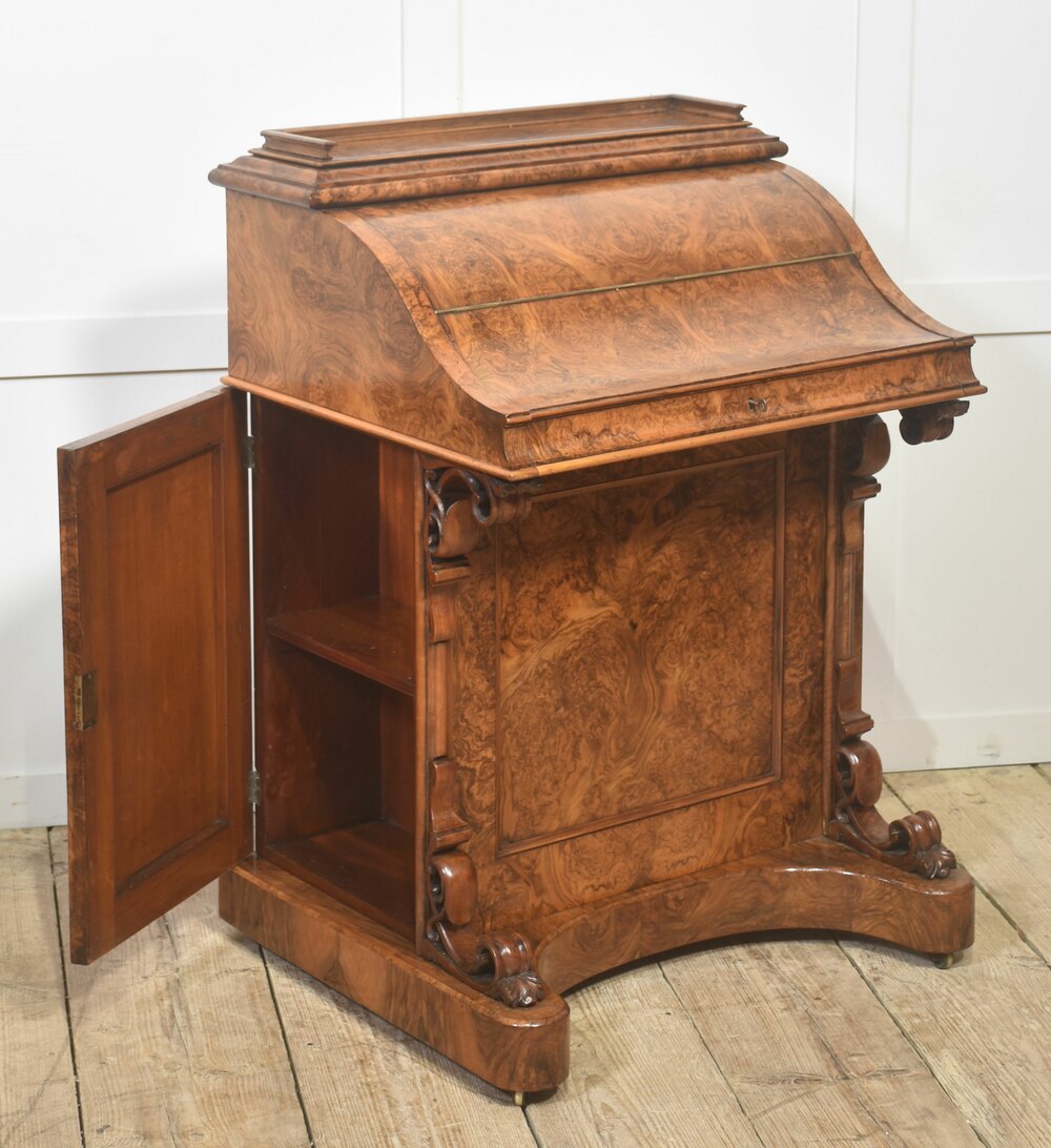 Burr Walnut Pop-Up Davenport Desk as135a5676 - Antiques Atlas