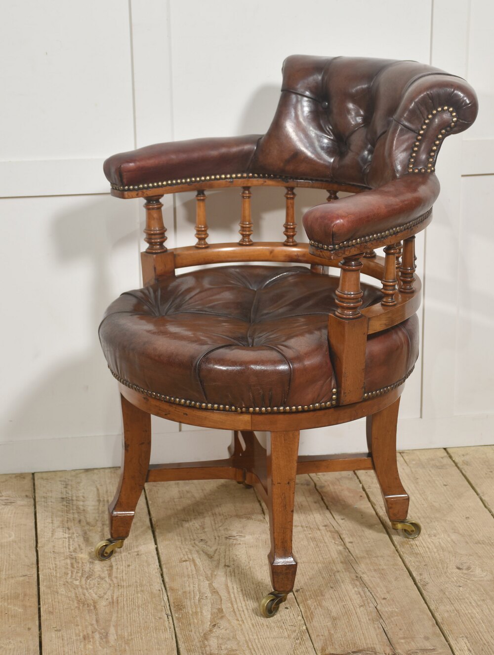 Late 19th Century Walnut Framed Revolving Desk Chair as135a5793 ...
