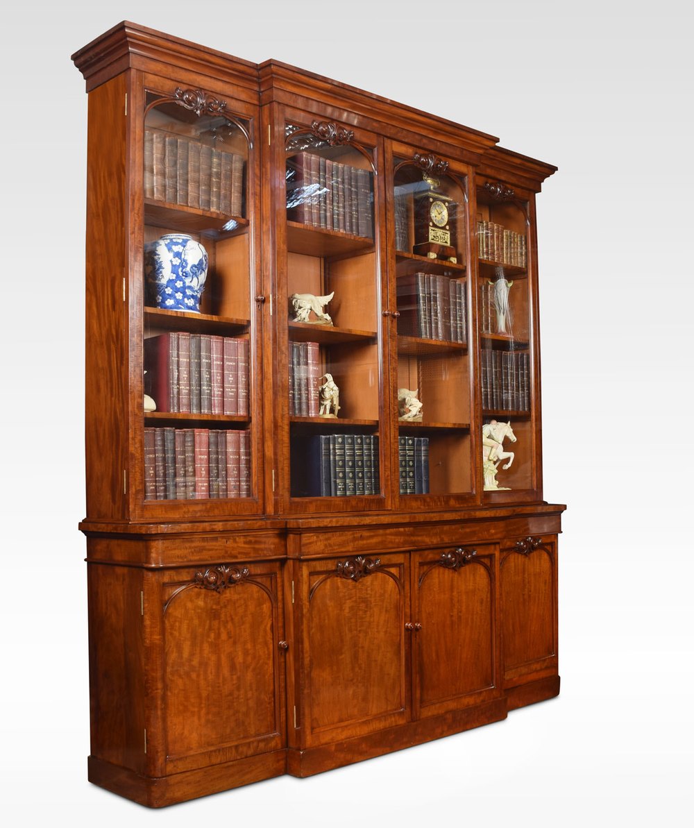 Mahogany Library Breakfront Secretaire Bookcase - Antiques Atlas