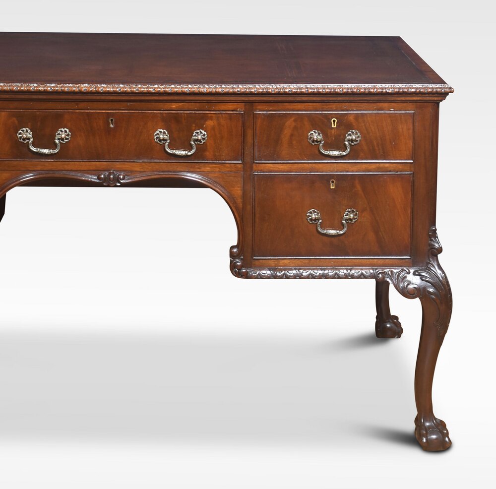 Mahogany Writing Desk Of Chippendale Design as135a5118 - Antiques Atlas