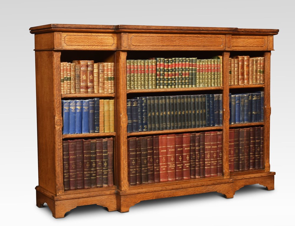 Reformed Gothic Oak Open Breakfront Bookcase Antiques Atlas