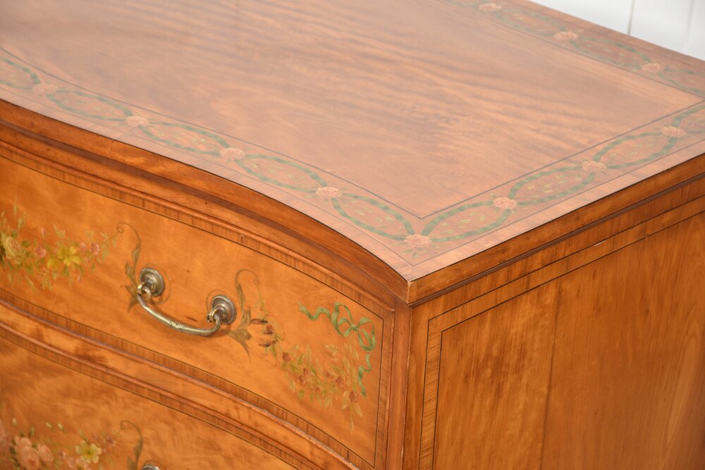 Sheraton Revival Satinwood Serpentine Chest Of Drawers as135a5792 ...