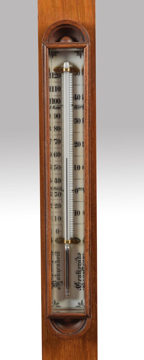 Antiques Atlas - Oak Cased Stick Barometer And Thermometer