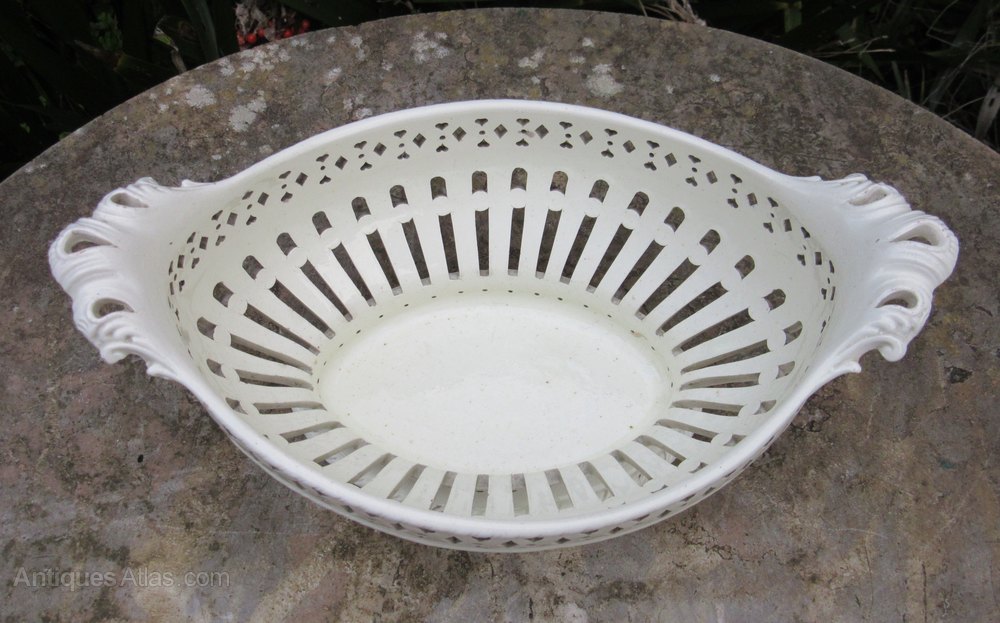 Antiques Atlas - 19th Century English Creamware Chestnut Basket