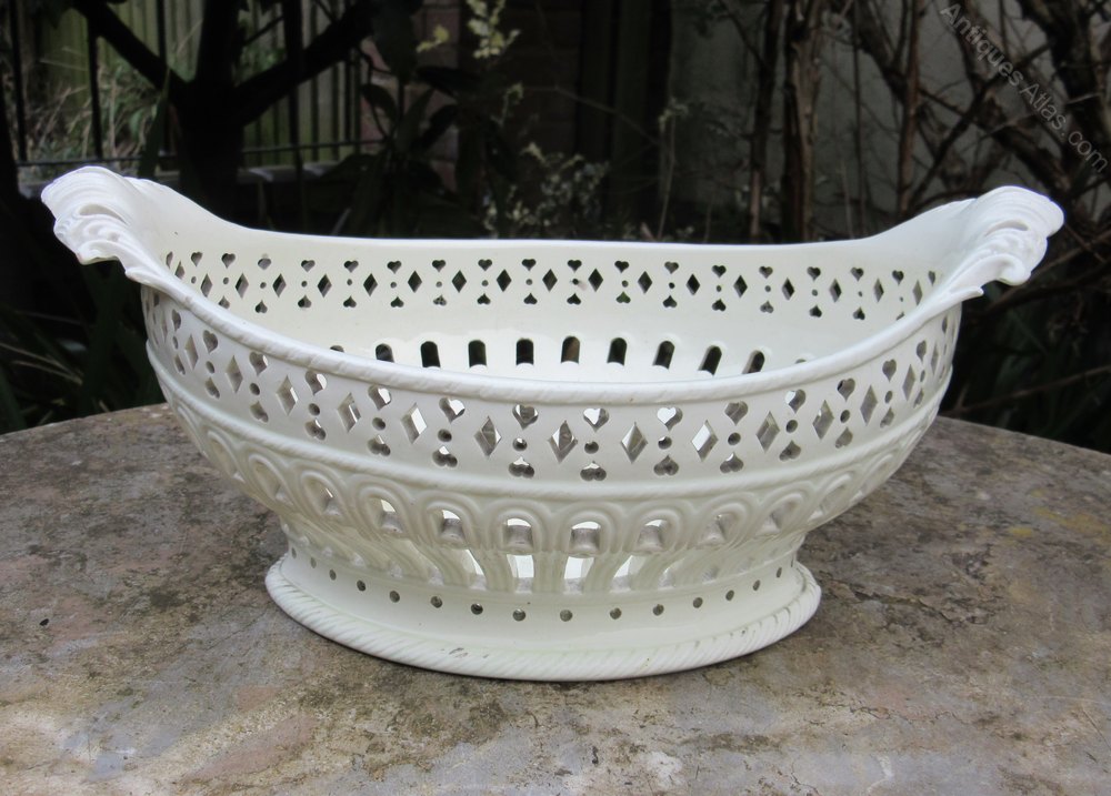 Antiques Atlas - 19th Century English Creamware Chestnut Basket