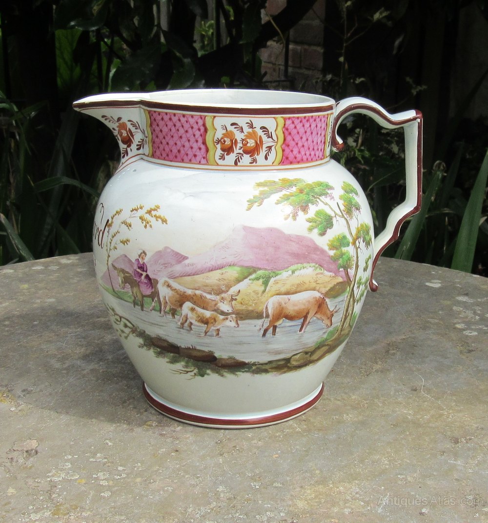 Antiques Atlas - English Creamware Jug Robert Ward 1816