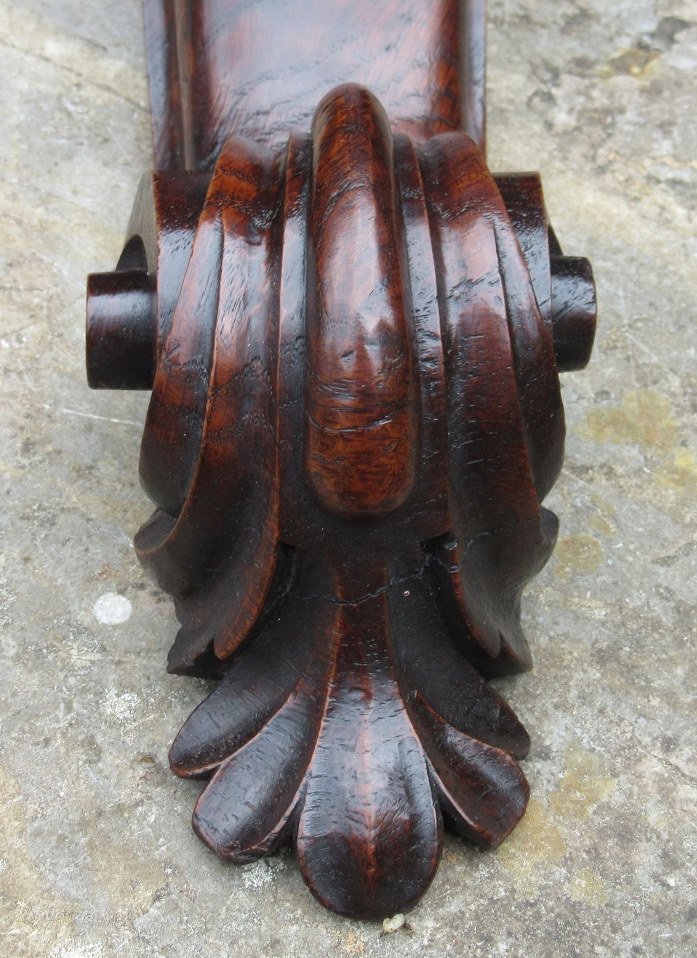 Fine Carved Oak Wall Bracket HB Initials C1860 as848a241 - Antiques Atlas