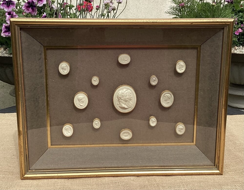 Antiques Atlas - Pair Gilt Cased Plaster Intaglio Displays C1860 as848a893