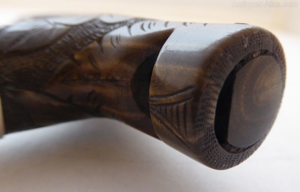 Antiques Atlas - 1900 Silver Horn Whistle Walking Stick Cane