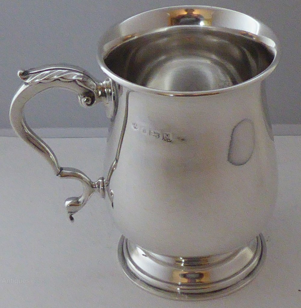 Antiques Atlas - Birmingham 1923 Solid Silver 1/2 Pint Tankard