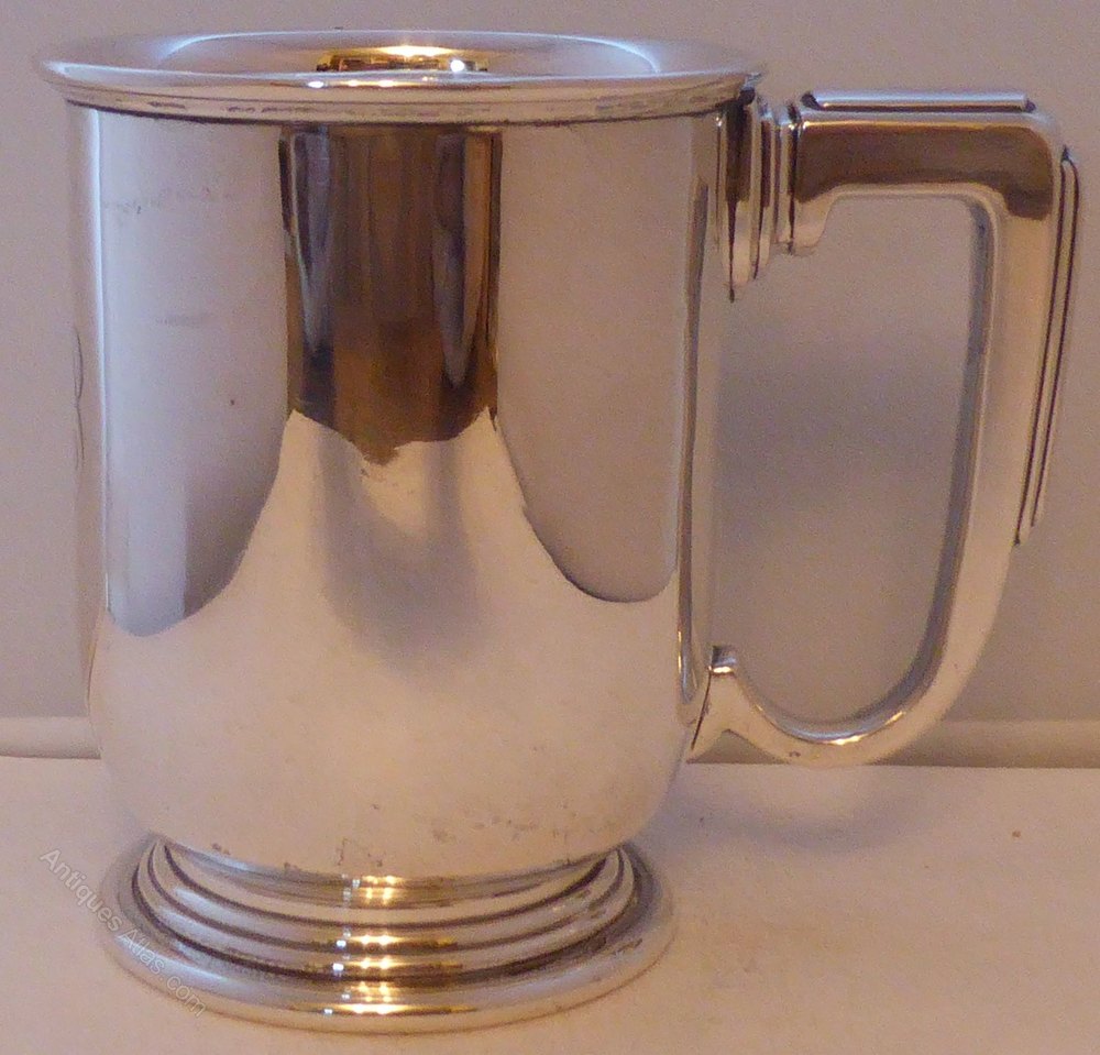 Antiques Atlas - Birmingham 1937 Art Deco Silver 1 Pint Tankard