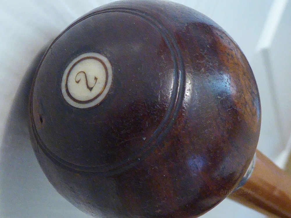 Antiques Atlas - Bowling Ball Walking Stick Cane 1894 Solid Silver