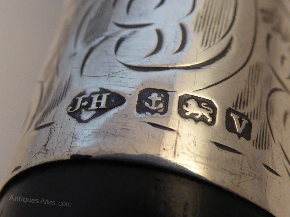 Antiques Atlas - Large Walking Stick Cane 1920 Silver Ebony