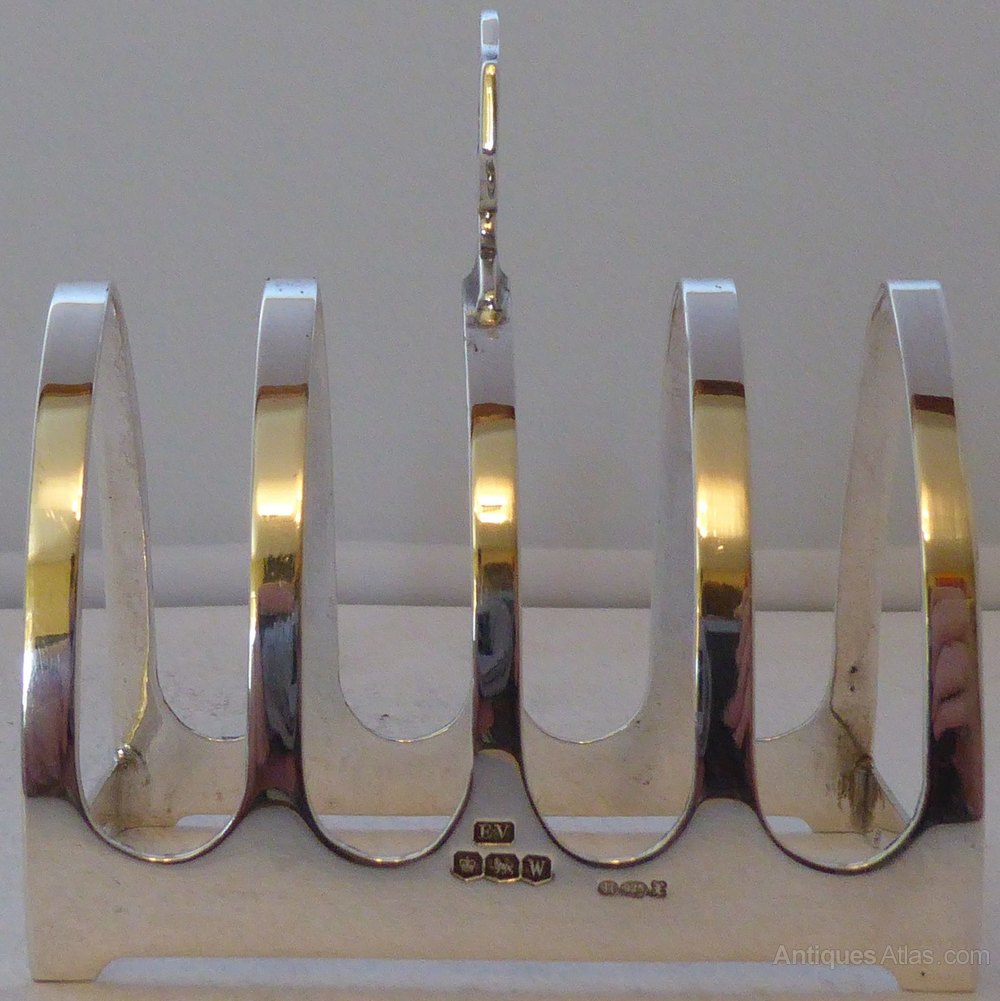 Antiques Atlas - Rare Boxed Set 4 Solid Silver Irish Toast Racks