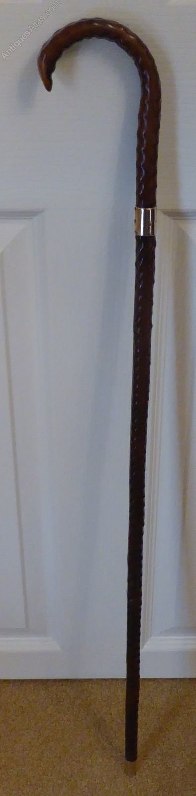 Antiques Atlas - Rare Congo Wood Walking Stick Cane 1900 9ct Gold