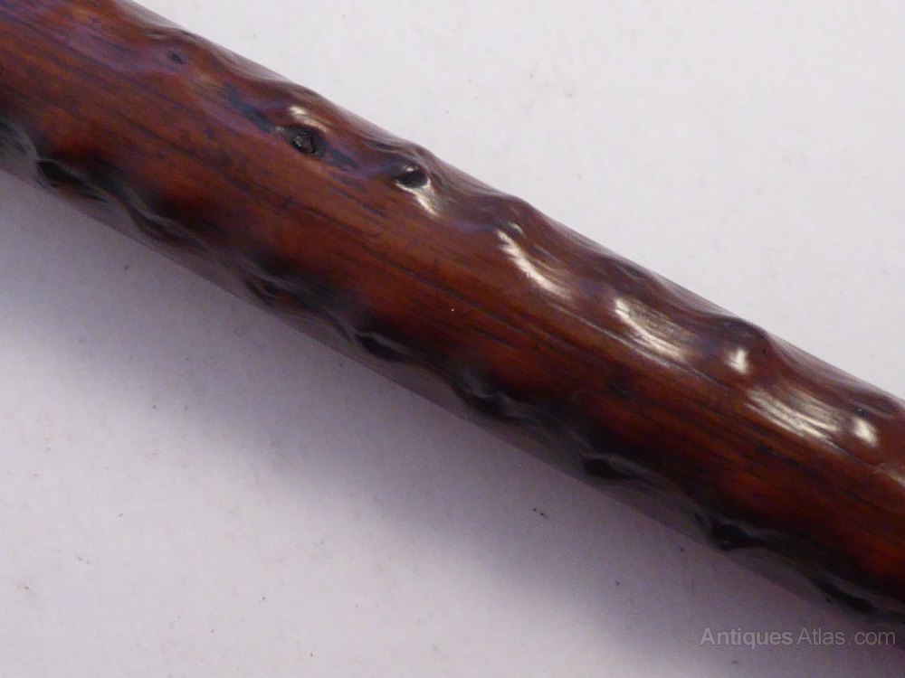 Antiques Atlas - Rare Congo Wood Walking Stick Cane 1900 9ct Gold