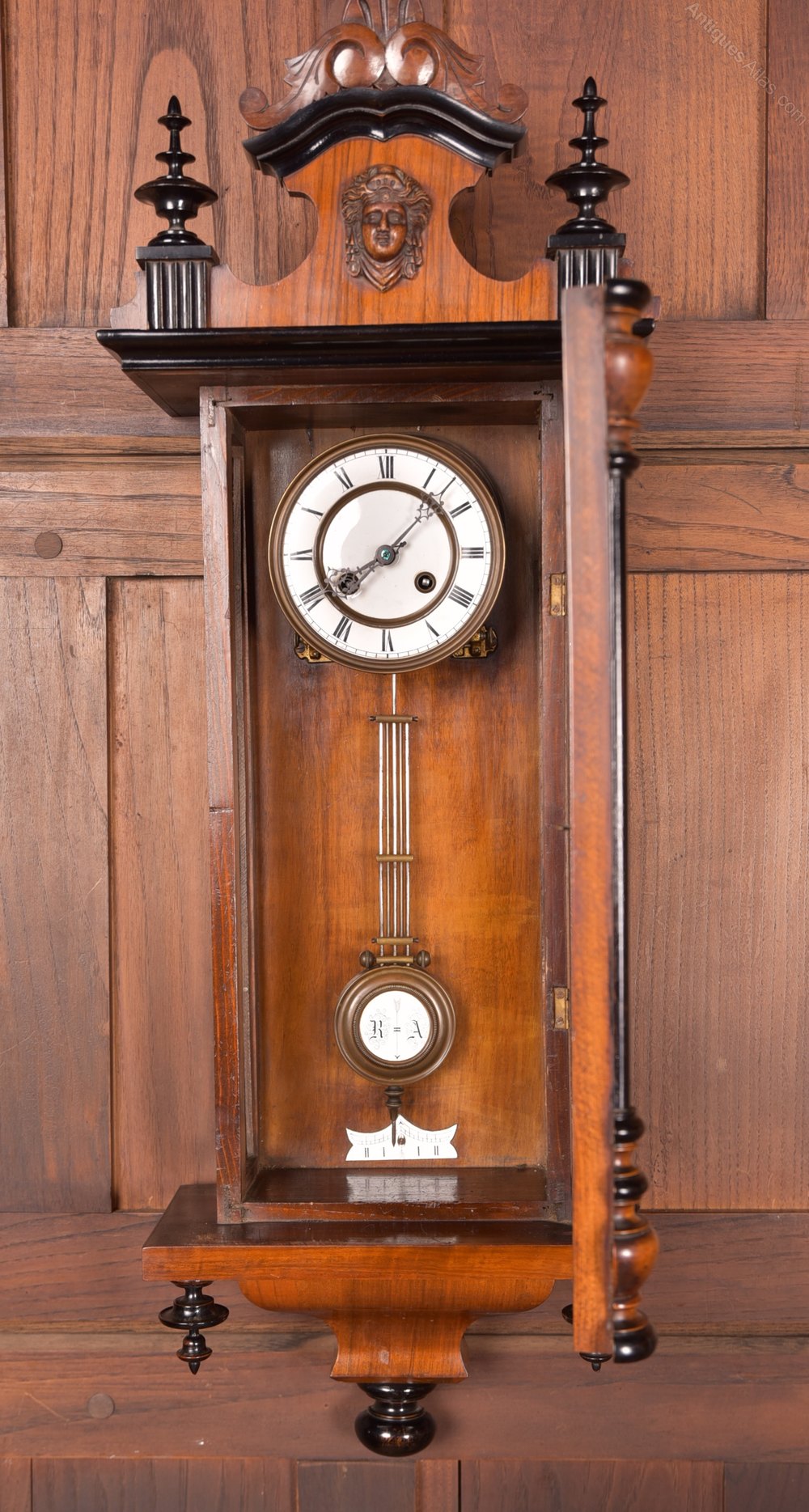 Antiques Atlas - German Walnut Wall Clock