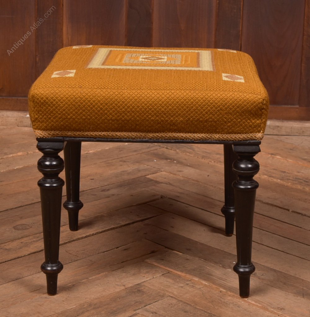 Victorian Ebony Foot Stool - Antiques Atlas