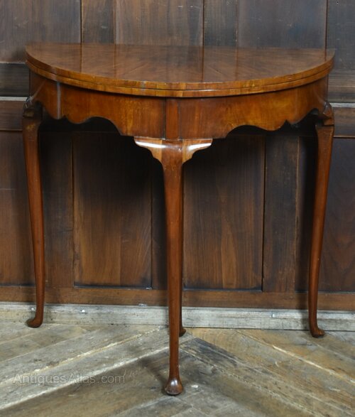 Walnut Demi Lune Fold -Over Card Table as856a2996 / SAI4052 - Antiques ...