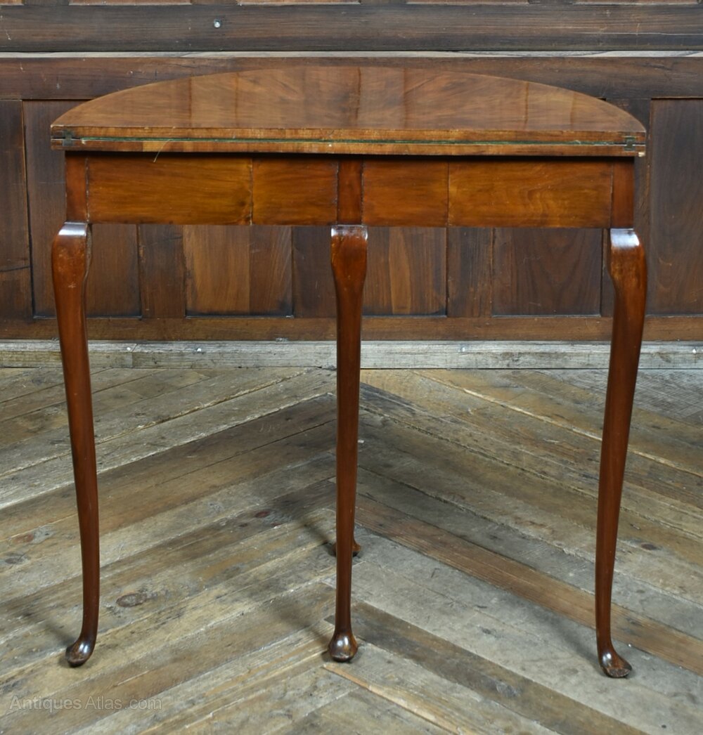 Walnut Demi Lune Fold -Over Card Table as856a2996 / SAI4052 - Antiques ...