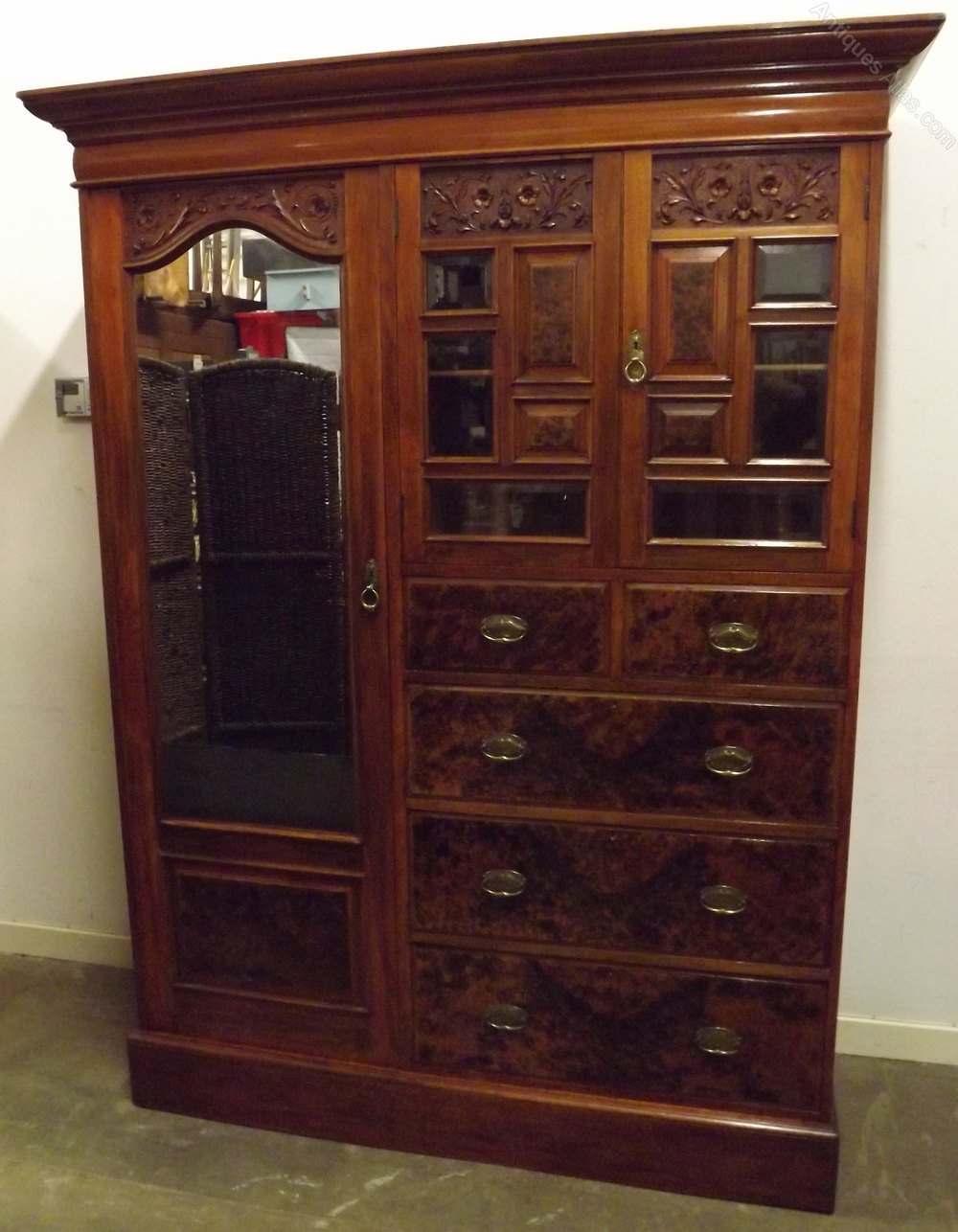 Victorian Walnut Compactum Wardrobe By Maple & Co. - Antiques Atlas