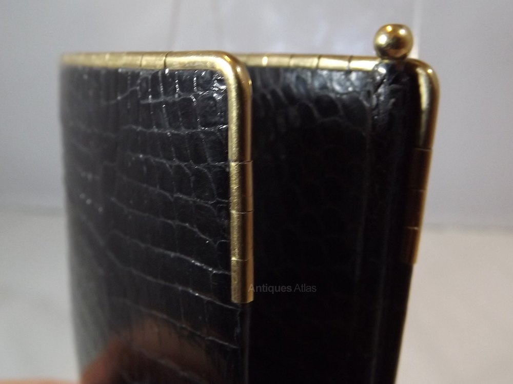 Antiques Atlas - Vintage 9ct. Gold-Mounted Leather Cigar Case