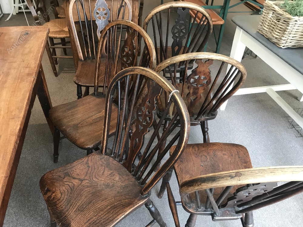 Six Victorian Wheel Back Chairs as897a224 / Rid 204 - Antiques Atlas