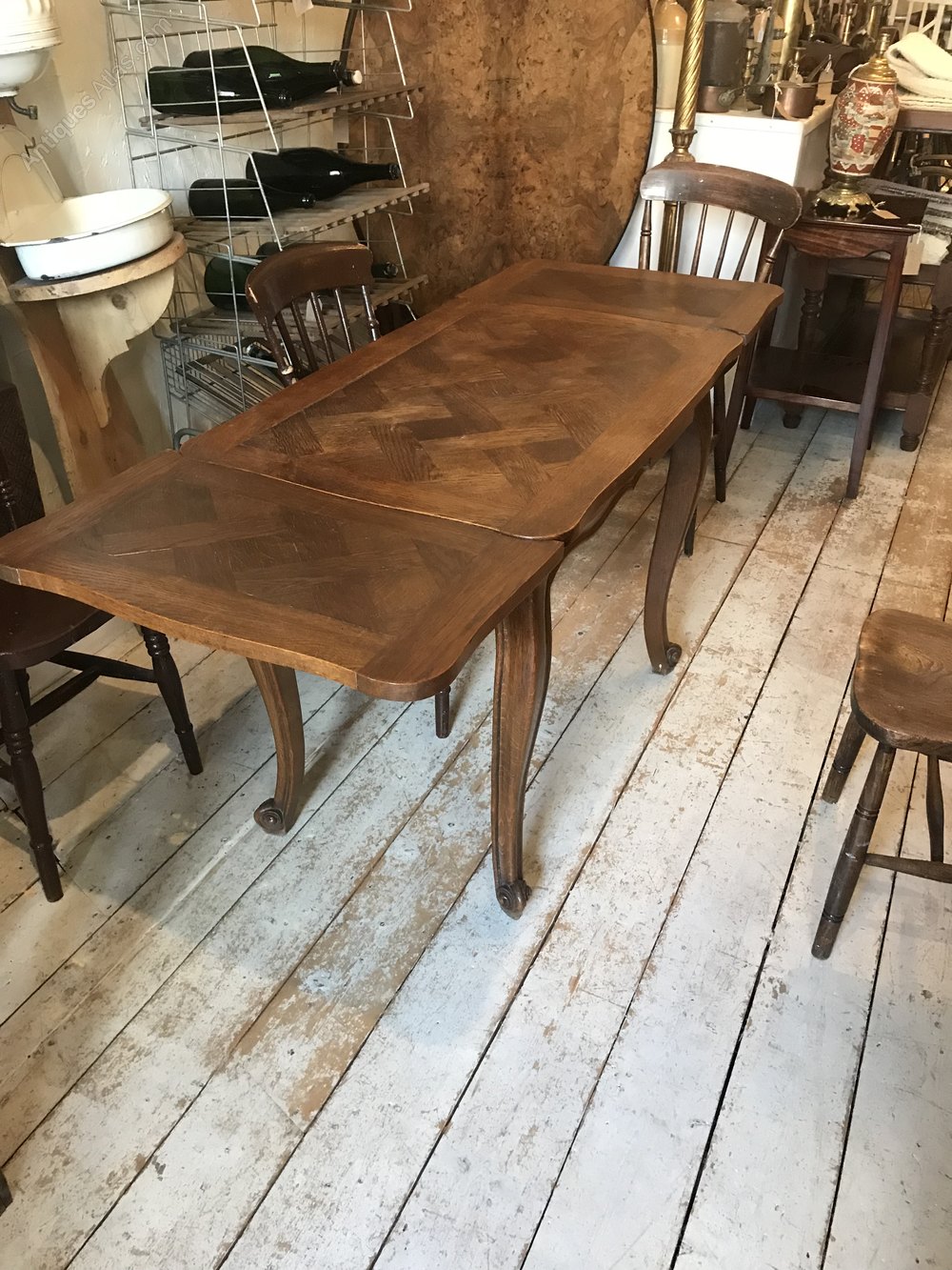 Antiques Atlas - Very Small French Oak Draw Leaf Table