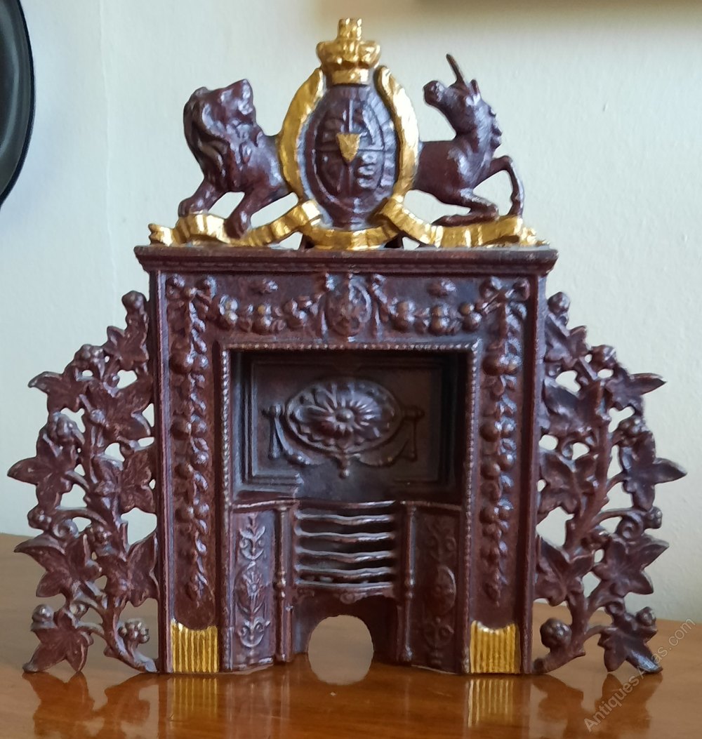 Antiques Atlas - A Victorian Scottish Cast Iron Miniature Fireplace