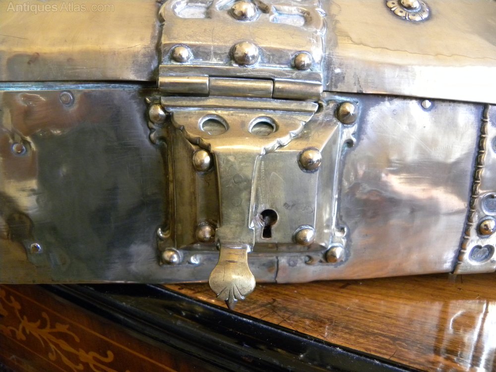 Antiques Atlas - A Brass Bound Casket Made As A Strong Box.